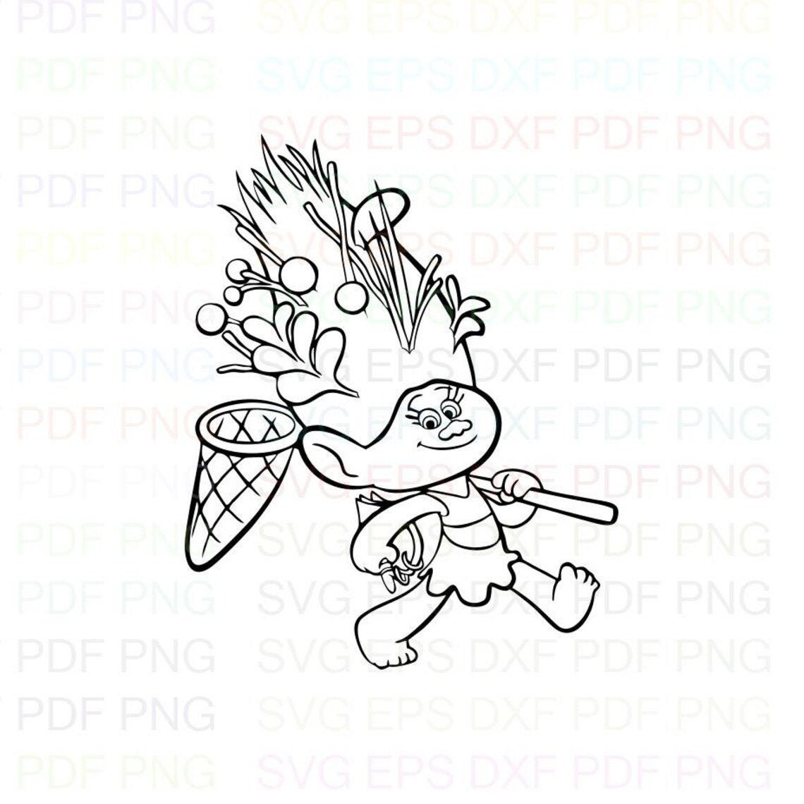 Karma_trolls Svg Outline Dxf Eps Pdf Png, Cricut, Cutting File, Vector ...