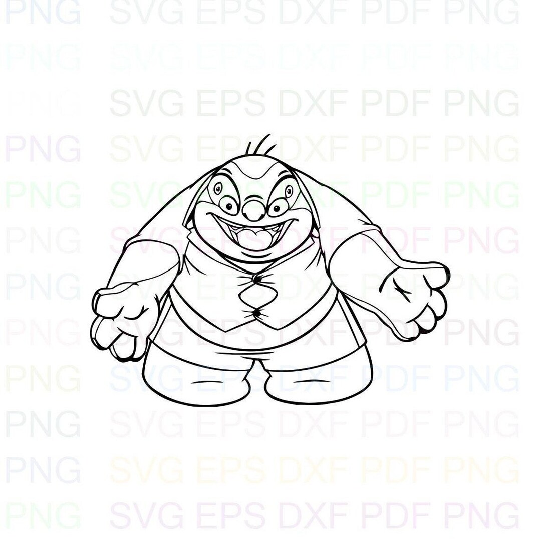 Jumba_lilo_and_stitch Svg Outline Dxf Eps Pdf Png, Cricut, Cutting File ...
