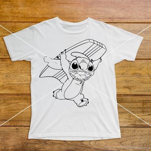 Stitch_surfboard_lilo_and_stitch Svg Outline Dxf Eps Pdf Png, Cricut ...