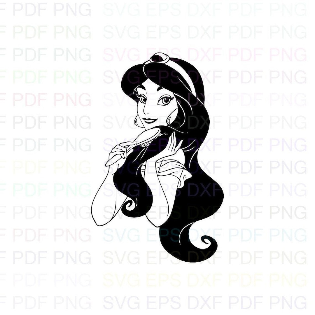Jasmine_aladdin Svg Outline Dxf Eps Pdf Png, Cricut, Cutting File ...