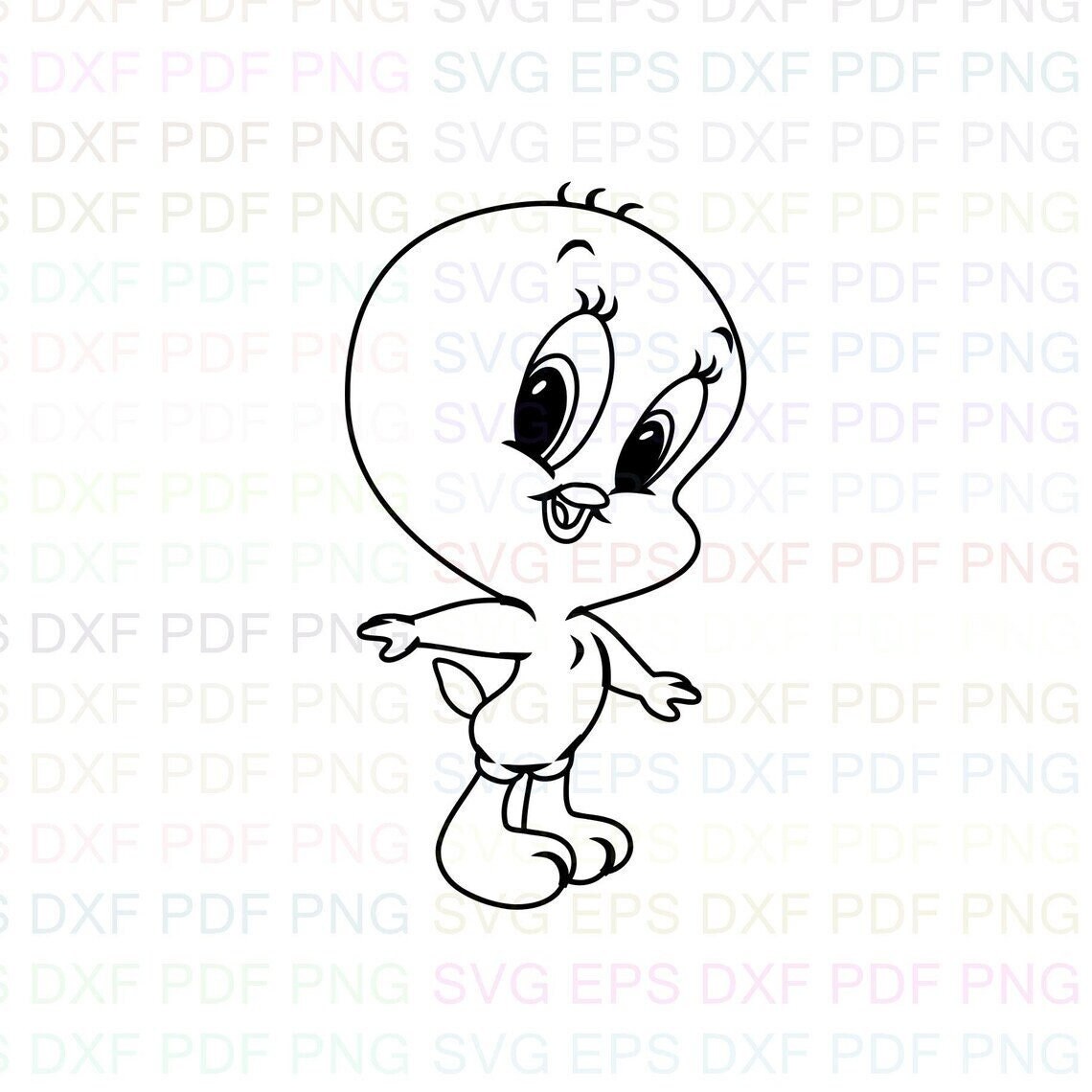 Baby_tweety_baby_looney_tunes Svg Outline Dxf Eps Pdf Png, Cricut ...