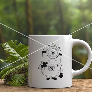 Stuart_the_minion_despicable_me Svg Outline Dxf Eps Pdf Png, Cricut ...