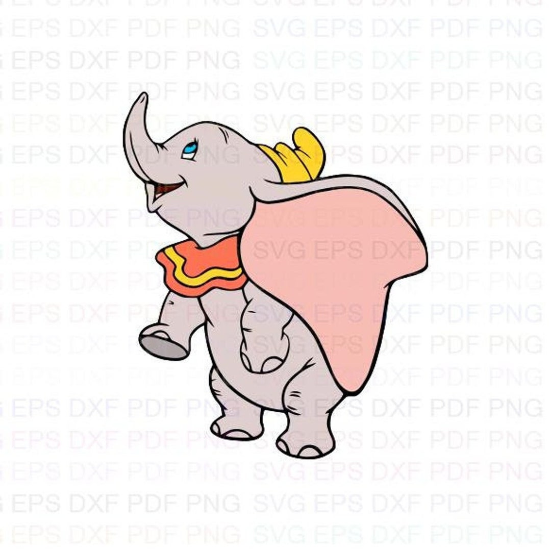 Dumbo_elephant_stand_up Svg Dxf Eps Pdf Png, Cricut, Cutting File ...