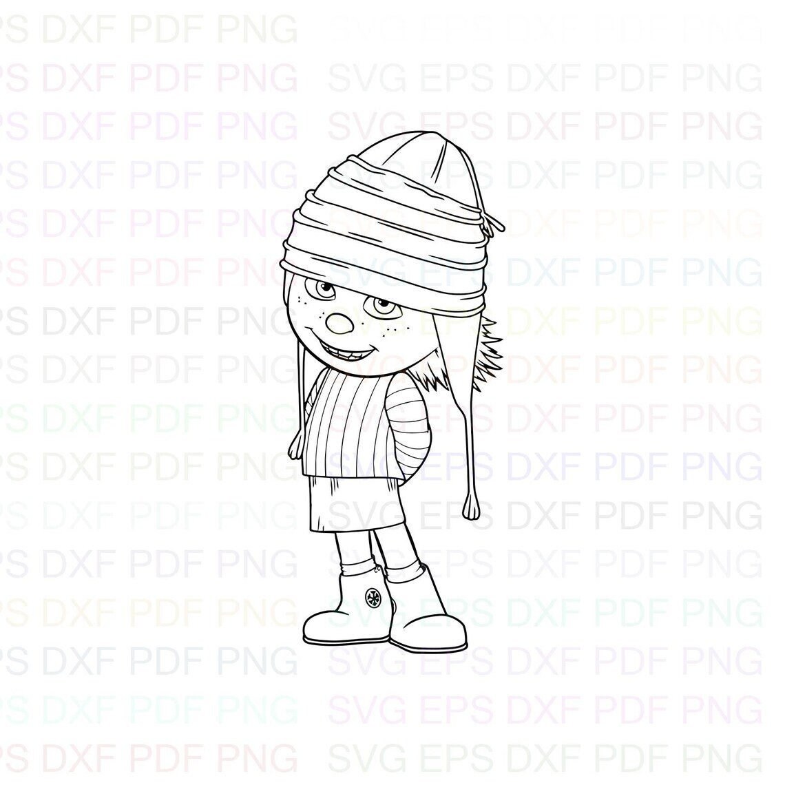 Edith_despicable_me Svg Outline Dxf Eps Pdf Png, Cricut, Cutting File ...