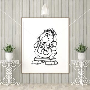 Cogsworth_beauty_beast_2 Svg Outline Dxf Eps Pdf Png, Cricut, Cutting ...