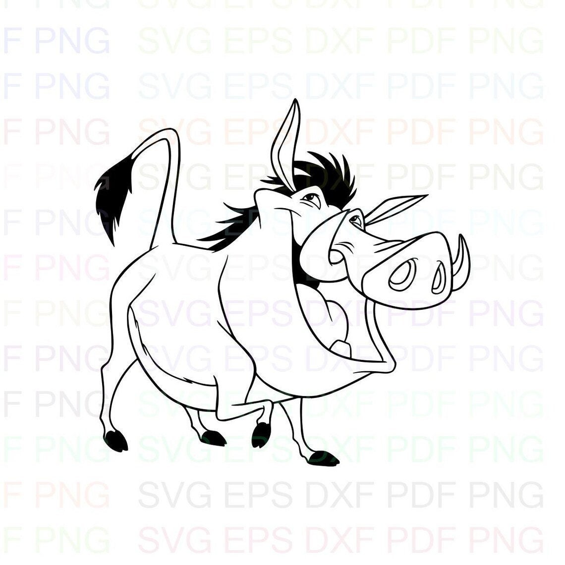 Pumbaa_timon_and_pumbaa_13 Svg Outline Dxf Eps Pdf Png, Cricut, Cutting ...