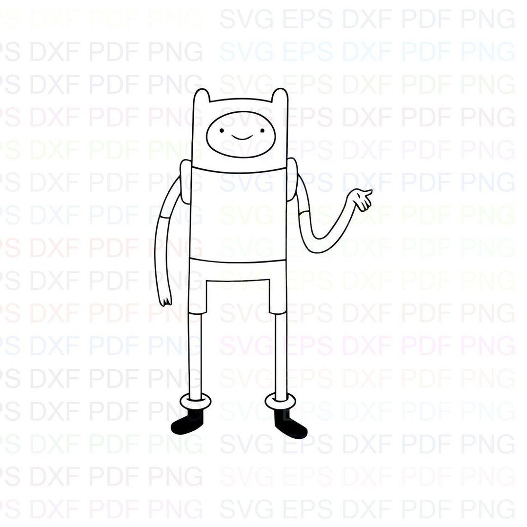Finn_the_human_2_adventure_time Svg Outline Dxf Eps Pdf Png, Cricut ...