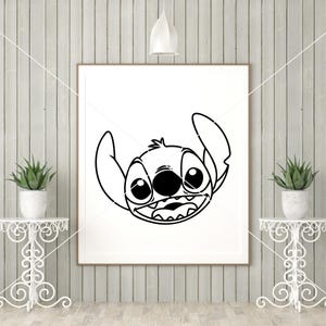 Stitch_face_smiling_lilo_and_stitch Svg Outline Dxf Eps Pdf Png, Cricut ...
