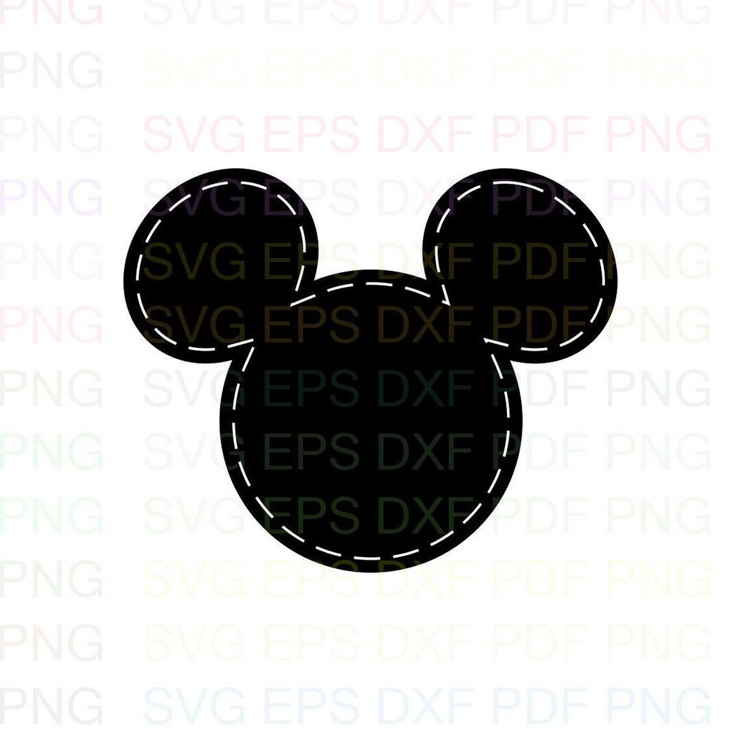 Mickey_stitching_mickey_mouse Svg Outline Dxf Eps Pdf Png, Cricut ...
