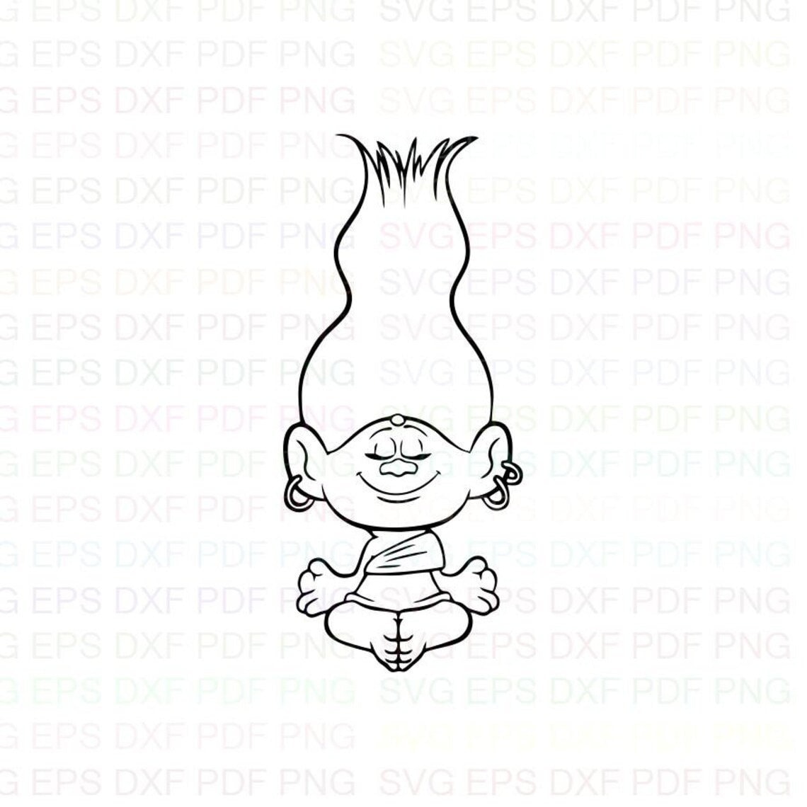 Cybil_trolls Svg Outline Dxf Eps Pdf Png, Cricut, Cutting File, Vector ...