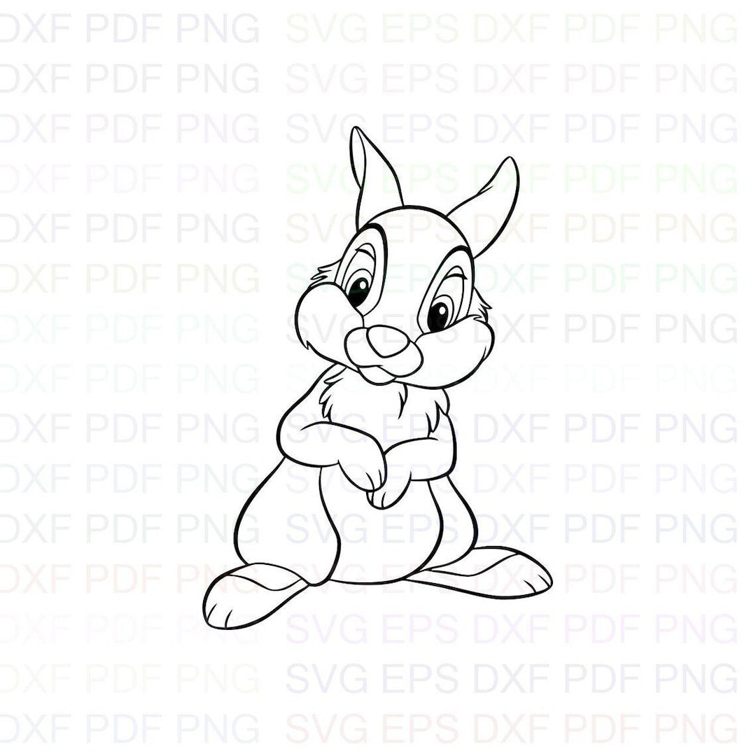 Thumper_bambi Svg Outline Dxf Eps Pdf Png, Cricut, Cutting File, Vector ...