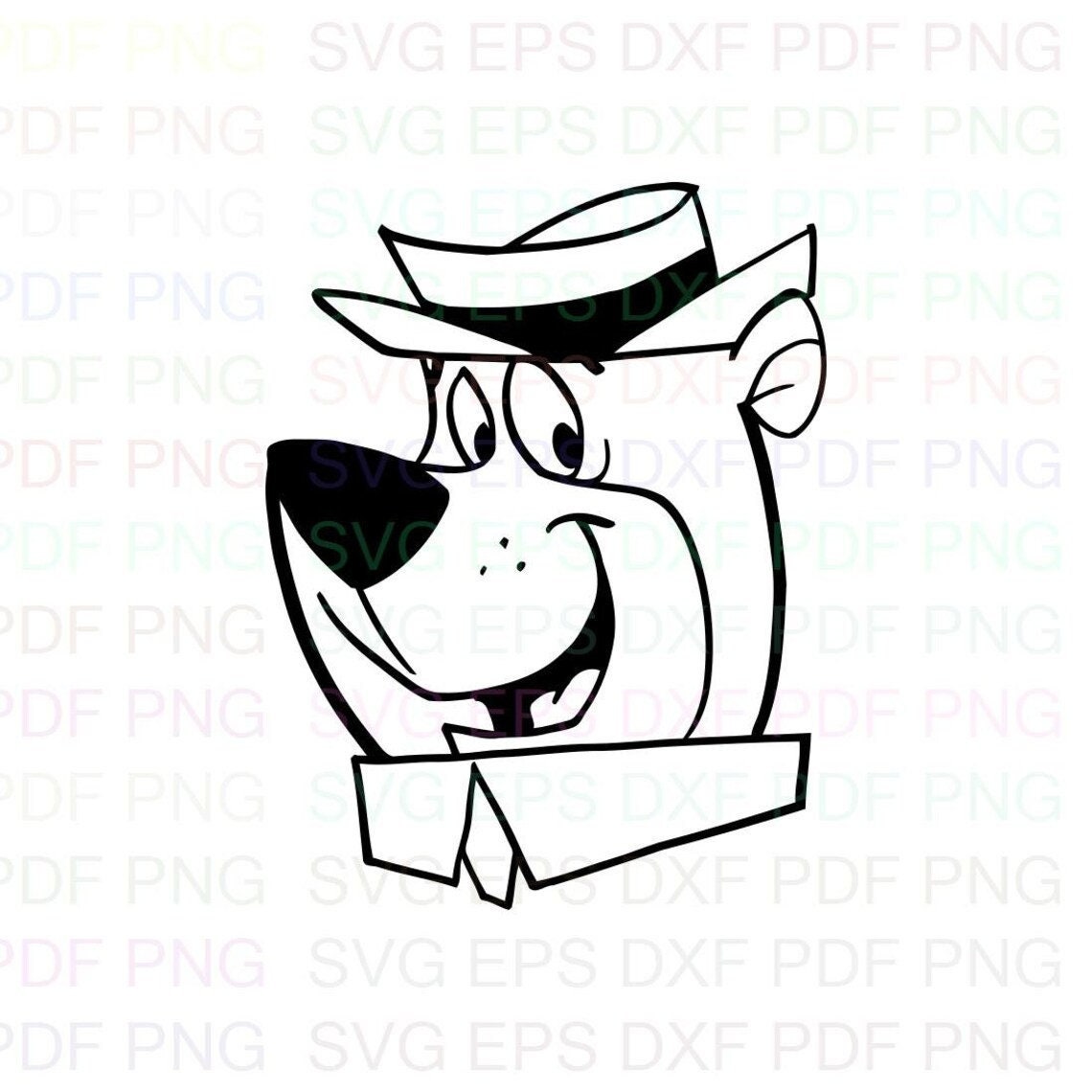 Yogi_bear_face_2 Svg Outline Dxf Eps Pdf Png, Cricut, Cutting File ...