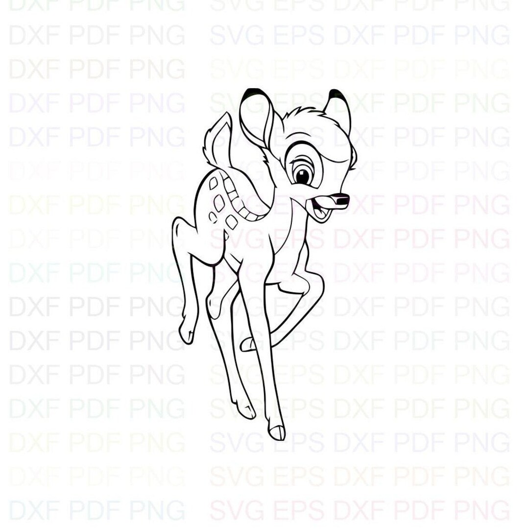 Bambi_deer_3 Svg Outline Dxf Eps Pdf Png, Cricut, Cutting File, Vector ...