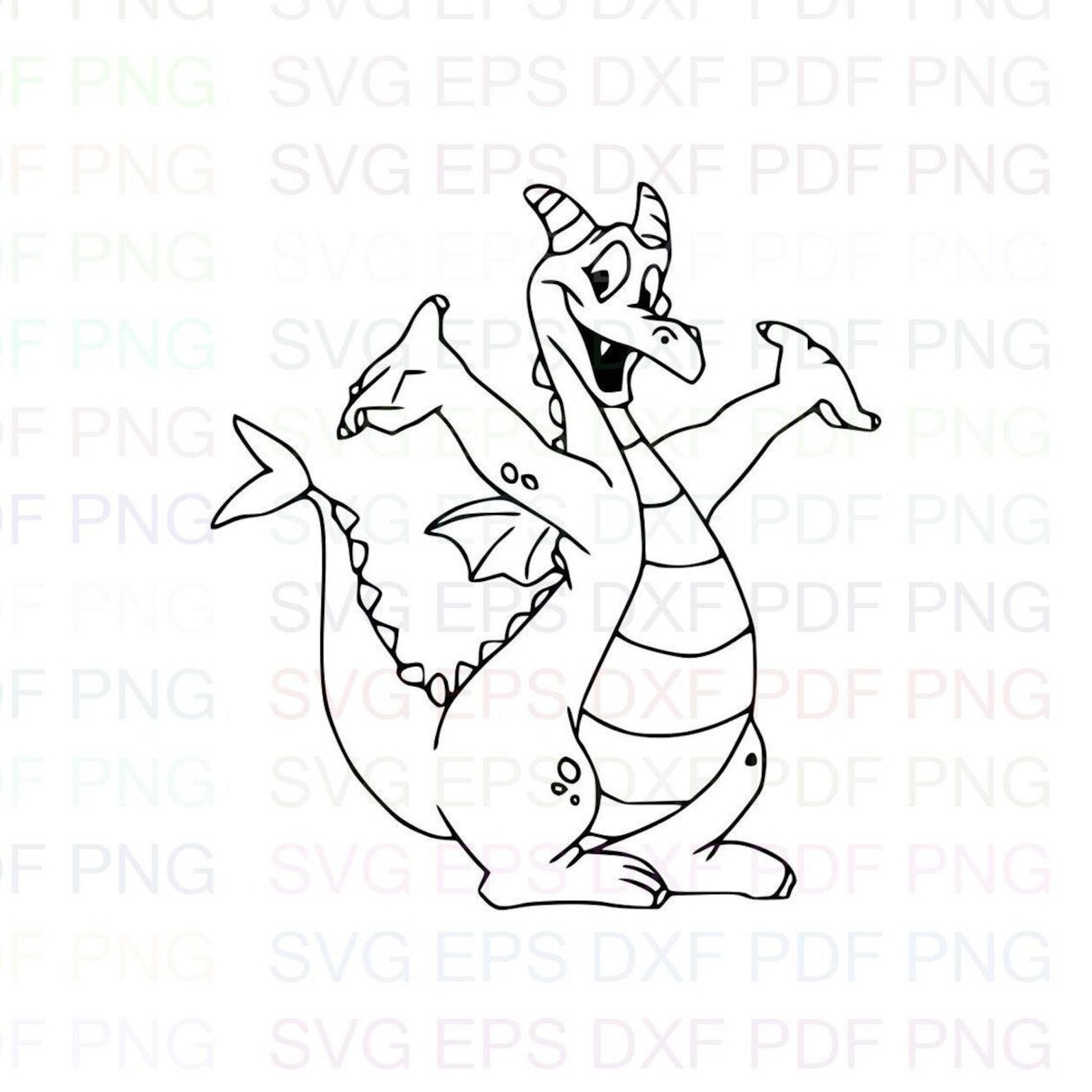 Figment_a_small_purple_dragon Svg Outline Dxf Eps Pdf Png, Cricut ...