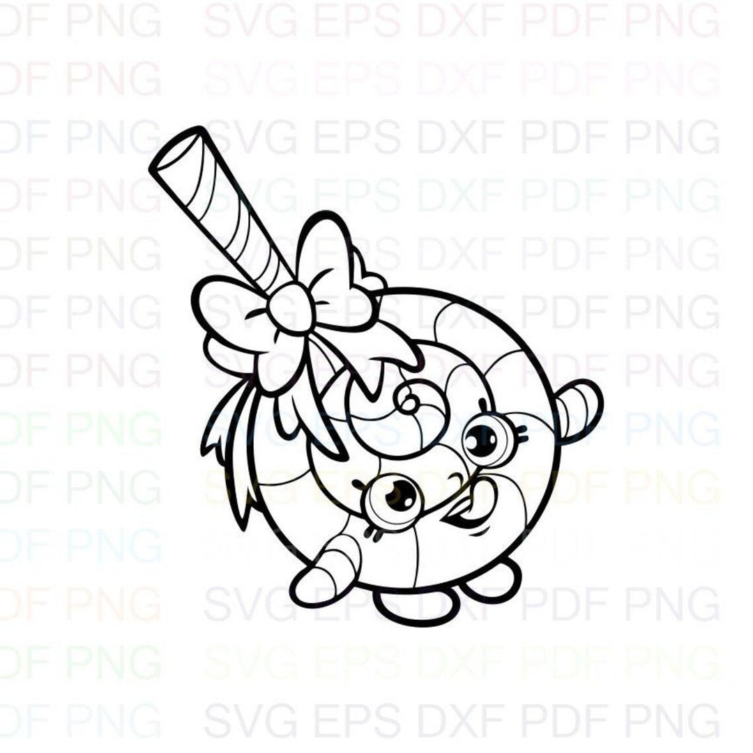 Lolli_poppins_shopkins Svg Outline Dxf Eps Pdf Png, Cricut, Cutting ...