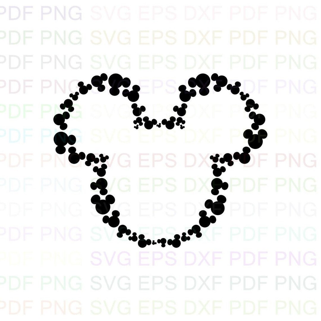 Mickey_100_mickey_mouse Svg Outline Dxf Eps Pdf Png, Cricut, Cutting ...