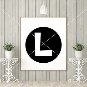 Luigi_logo_l_super_mario_bros Svg Outline Dxf Eps Pdf Png, Cricut, Cutting File, Vector, Clipart ...