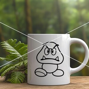 Goomba_super_mario Svg Outline Dxf Eps Pdf Png, Cricut, Cutting File ...