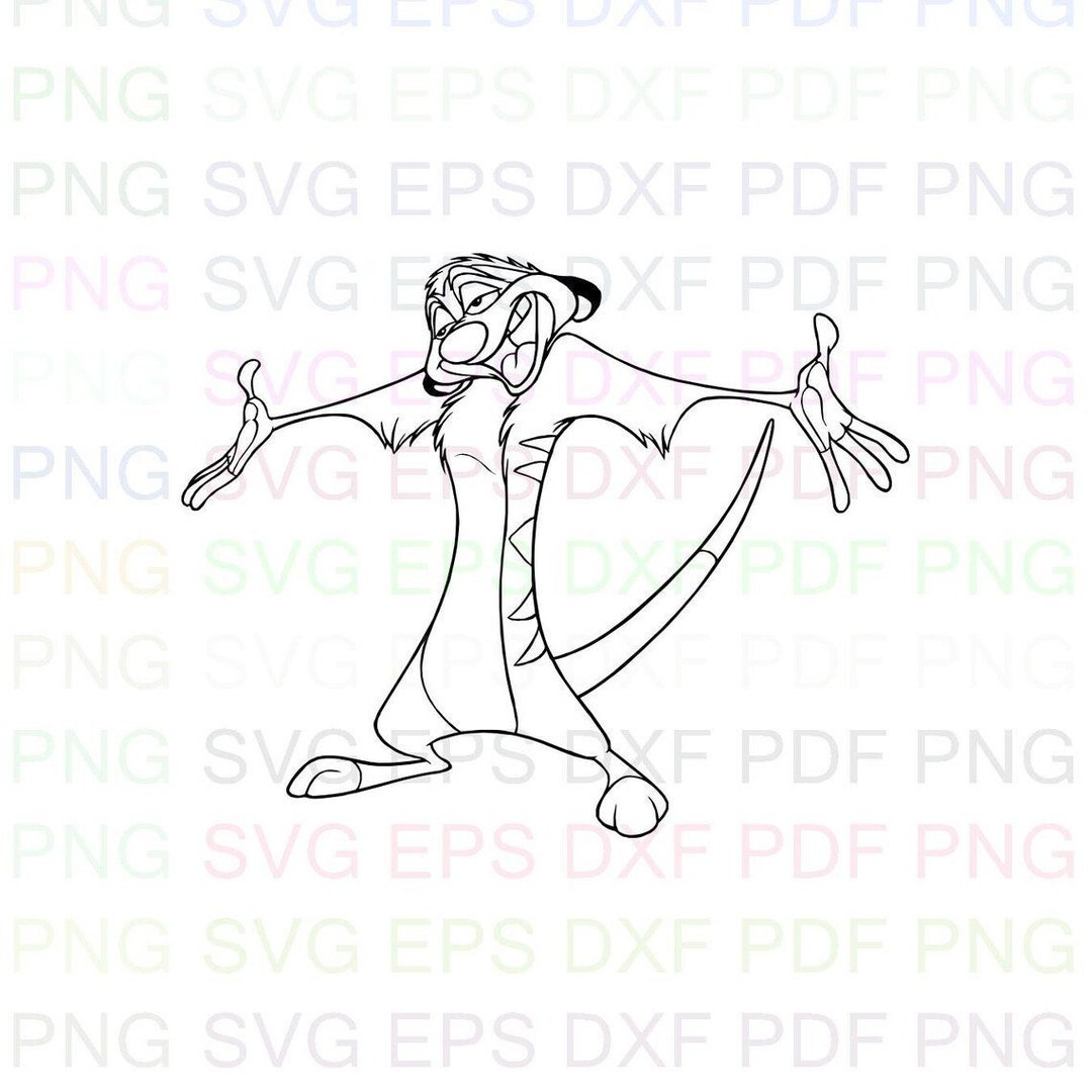 Pumbaa_timon_and_pumbaa_29 Svg Outline Dxf Eps Pdf Png, Cricut, Cutting ...