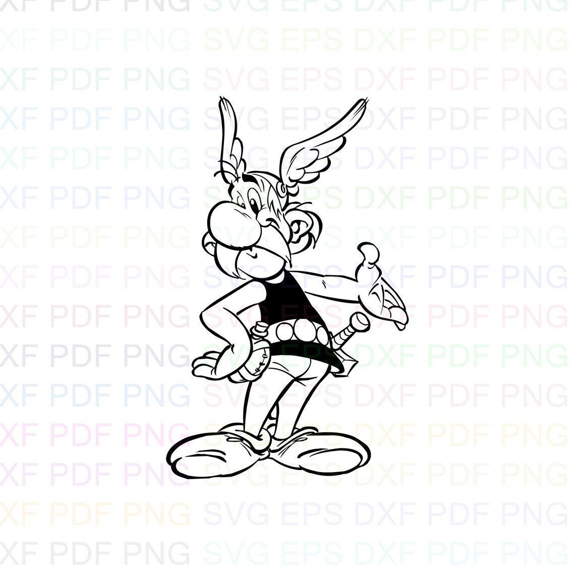 Asterix_0015 Svg Outline Dxf Eps Pdf Png, Cricut, Cutting File, Vector ...