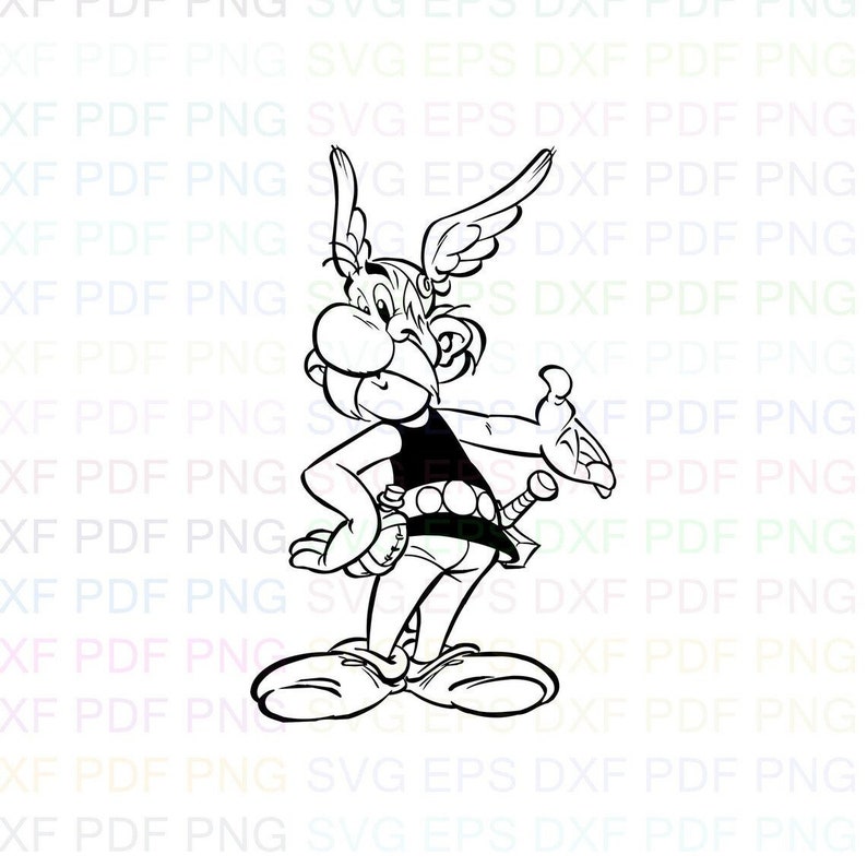 Asterix_0015 Svg Outline Dxf Eps Pdf Png, Cricut, Cutting File, Vector ...