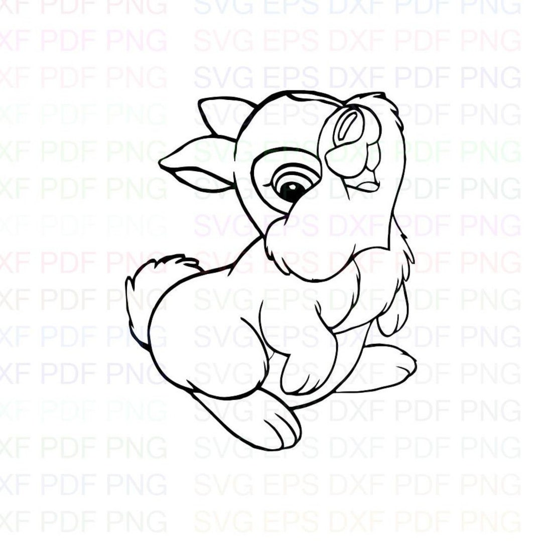 Thumper_happy Svg Outline Dxf Eps Pdf Png, Cricut, Cutting File, Vector ...