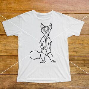 Nick_wilde_zootopia Svg Outline Dxf Eps Pdf Png, Cricut, Cutting File ...