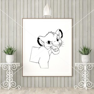 Simba_the_lion_king_10 Svg Outline Dxf Eps Pdf Png, Cricut, Cutting ...