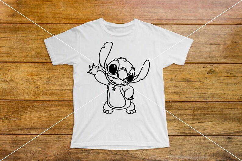 Stitch_Lilo_and_Stitch_Say_Hi svg Umriss Dxf Eps Pdf Png, Cricut ...