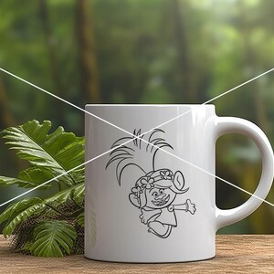 Poppy_jump_trolls Svg Outline Dxf Eps Pdf Png, Cricut, Cutting File ...