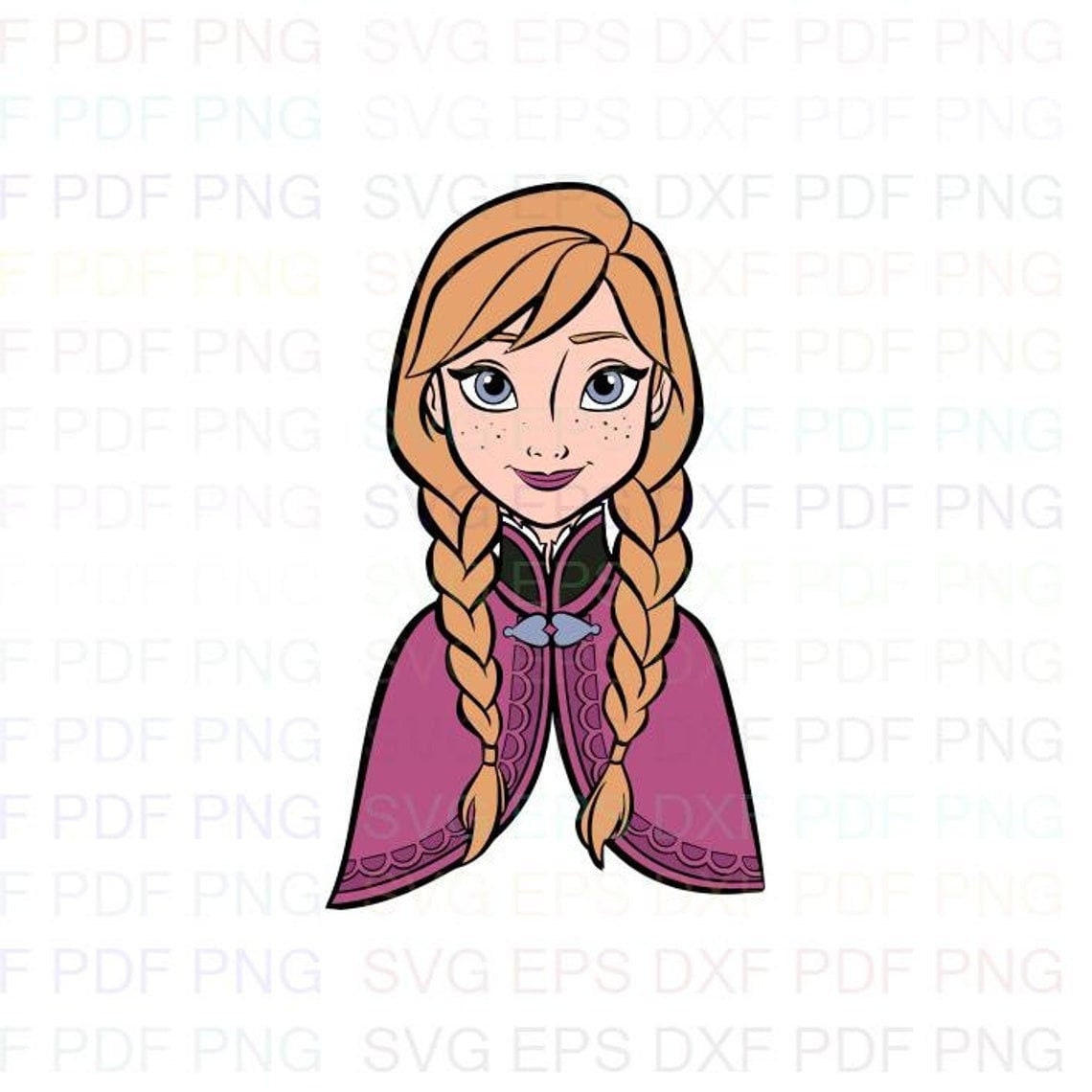Frozen_anna Svg Dxf Eps Pdf Png, Cricut, Cutting File, Vector, Clipart ...
