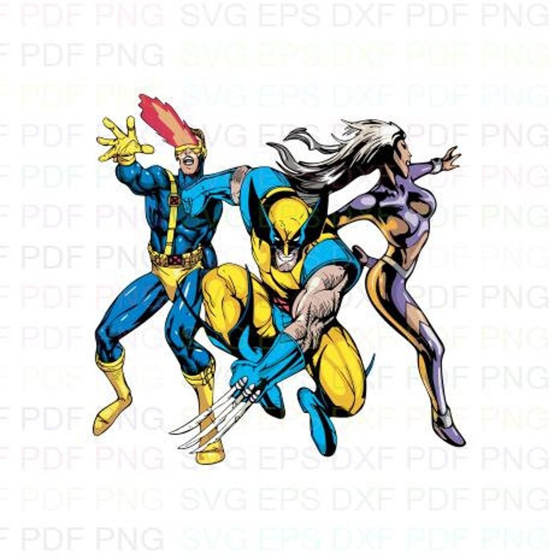 Xmen_3_characters Svg Dxf Eps Pdf Png, Cricut, Cutting File, Vector ...