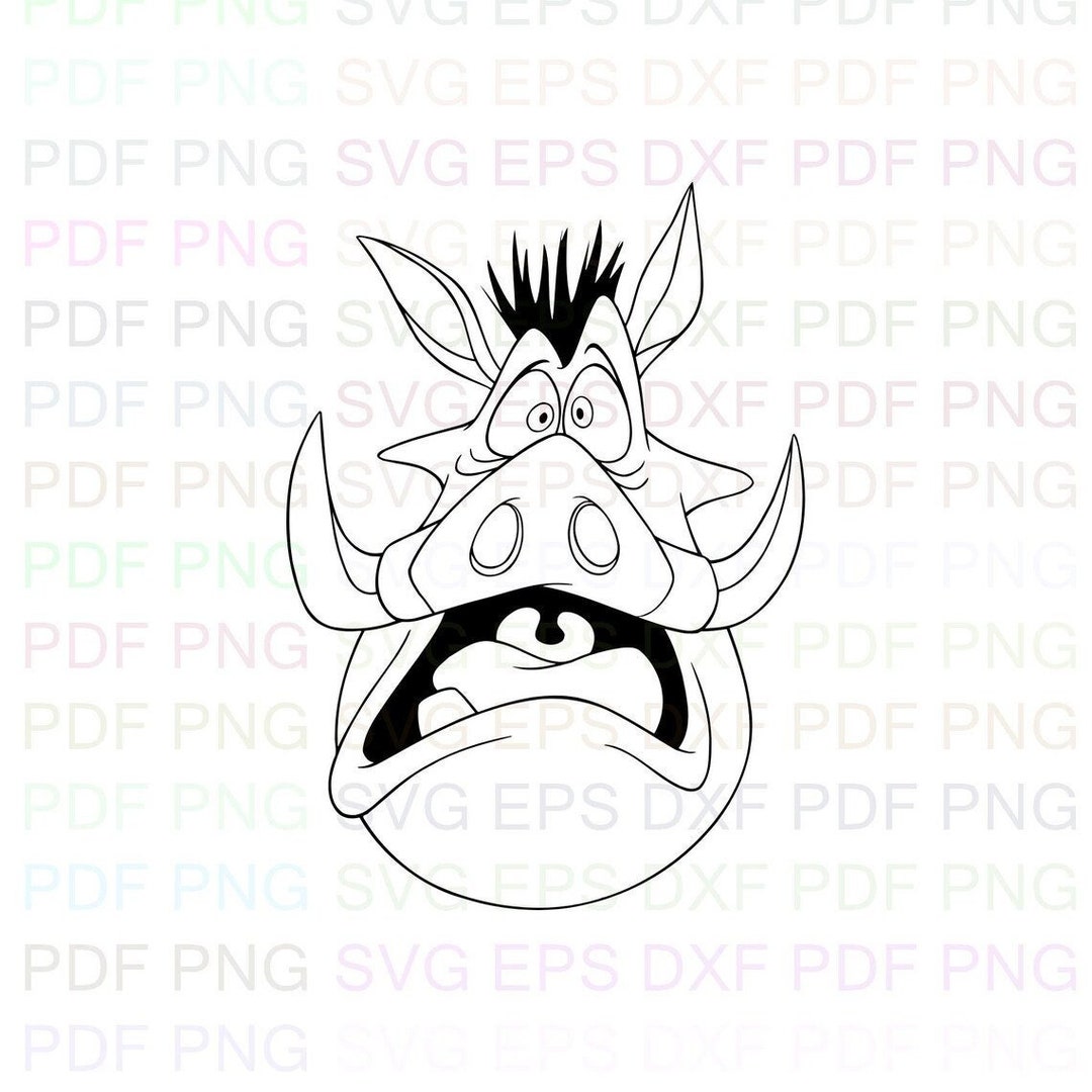 Pumbaa_timon_and_pumbaa_21 Svg Outline Dxf Eps Pdf Png, Cricut, Cutting ...