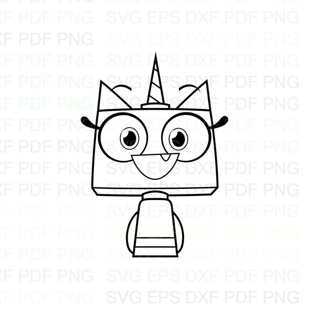 Unikitty_svg Svg Outline Dxf Eps Pdf Png, Cricut, Cutting File, Vector ...