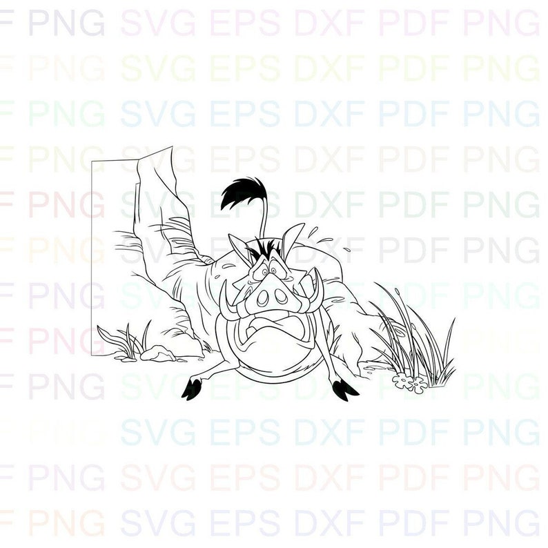 Pumbaa_timon_and_pumbaa_11 Svg Outline Dxf Eps Pdf Png, Cricut, Cutting ...