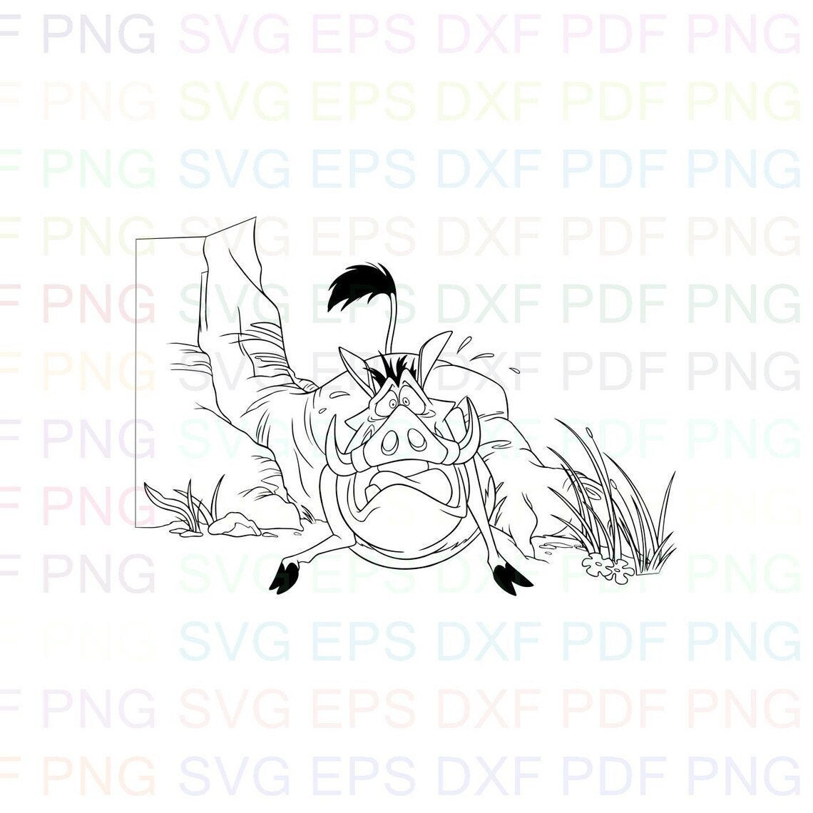 Pumbaa_timon_and_pumbaa_11 Svg Outline Dxf Eps Pdf Png, Cricut, Cutting ...