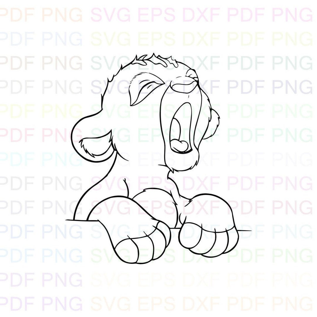 Simba_baby_the_lion_king_2 Svg Outline Dxf Eps Pdf Png, Cricut, Cutting ...