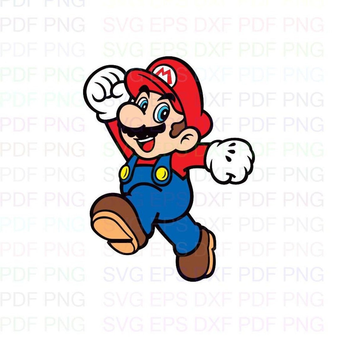Super_mario_very_happy Svg Dxf Eps Pdf Png, Cricut, Cutting File ...