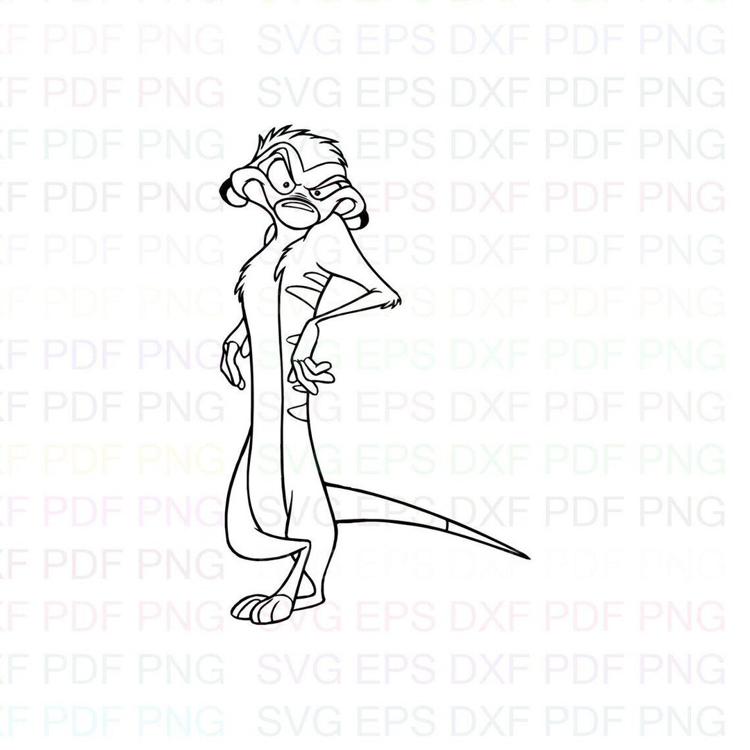 Pumbaa_timon_and_pumbaa_27 Svg Outline Dxf Eps Pdf Png, Cricut, Cutting ...