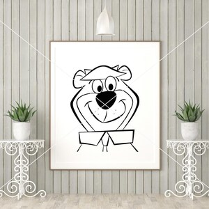 Yogi_bear_face Svg Outline Dxf Eps Pdf Png, Cricut, Cutting File ...