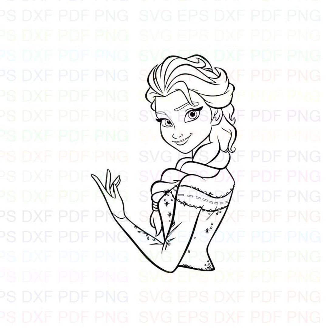 Elsa_Frozen SVG, Kontur, Dxf, Eps, Pdf, Cricut, Plotterdatei, Vektor ...