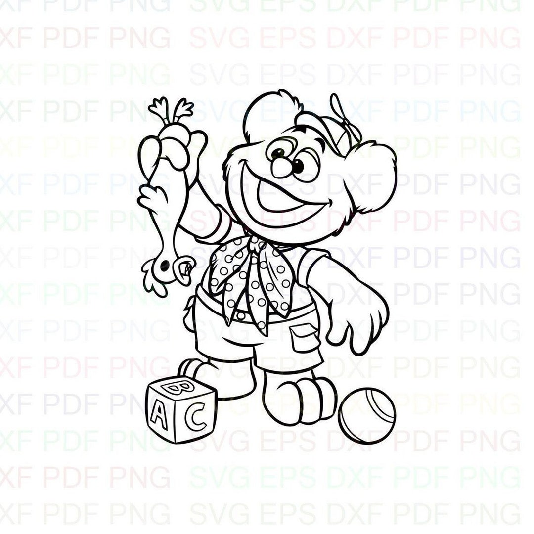 Fozzie_muppet_babies Svg Outline Dxf Eps Pdf Png, Cricut, Cutting File ...