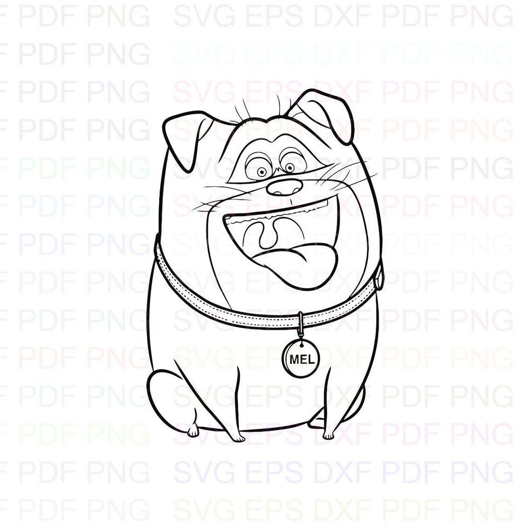 Mel_the_secret_life_of_pets Svg Outline Dxf Eps Pdf Png, Cricut ...