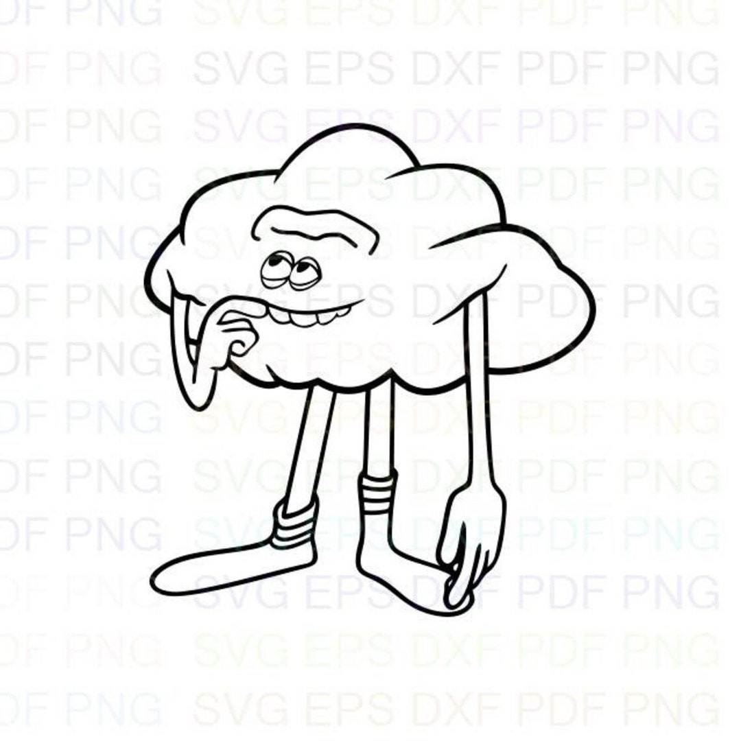 Cloud_guy_trolls Svg Outline Dxf Eps Pdf Png, Cricut, Cutting File ...