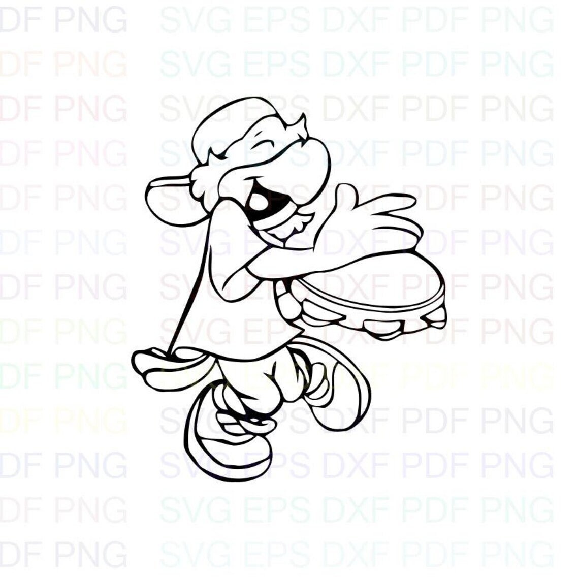 Jose_carioca_drumming_saludos_amigos Svg Outline Dxf Eps Pdf Png ...