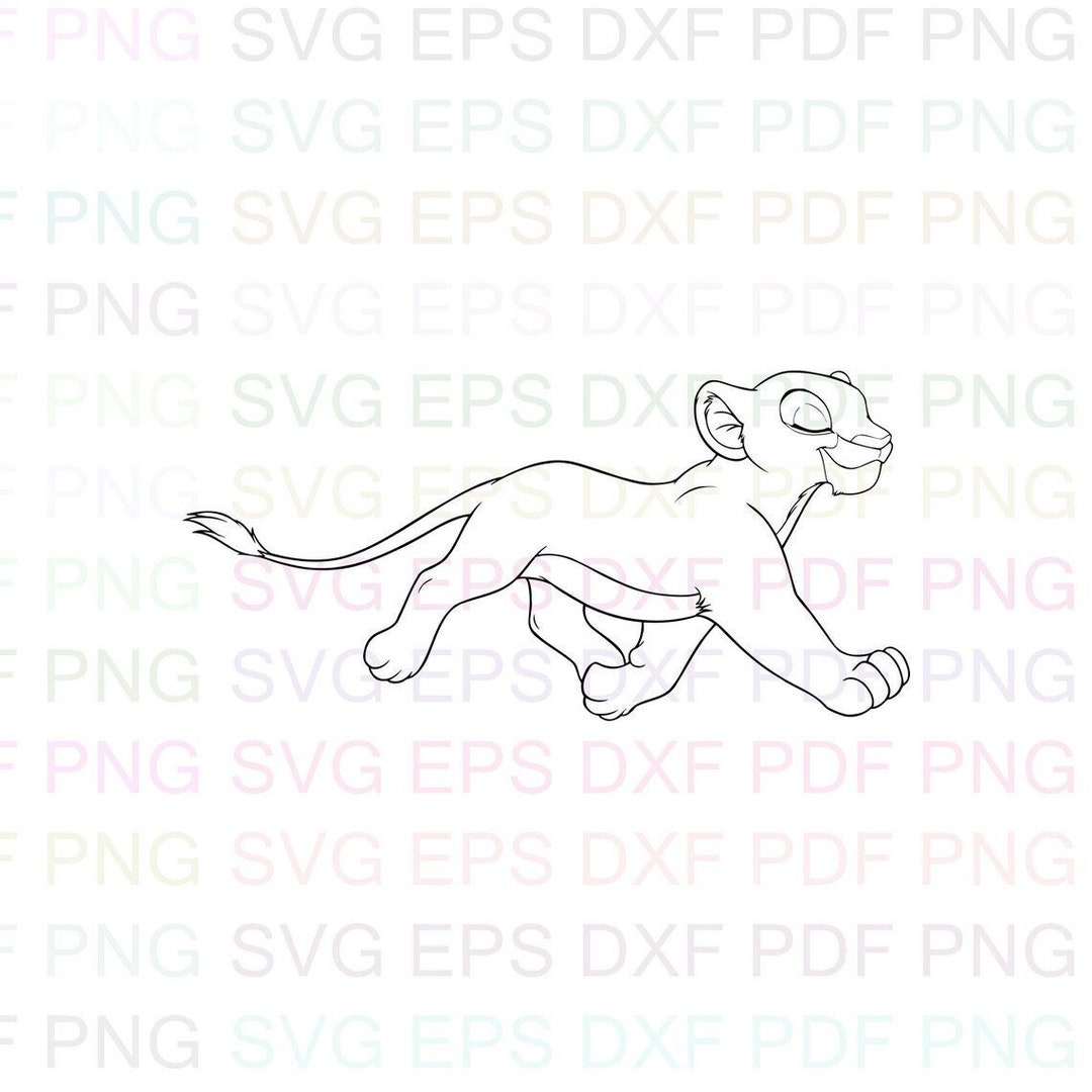 Nala_the_lion_king_7 Svg Outline Dxf Eps Pdf Png, Cricut, Cutting File ...