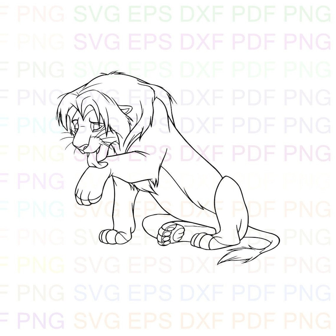 Mufasa_the_lion_king_6 Svg Outline Dxf Eps Pdf Png, Cricut, Cutting ...