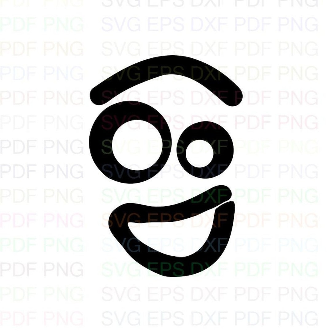 Forky_face_2_toy_story Svg Outline Dxf Eps Pdf Png, Cricut, Cutting ...