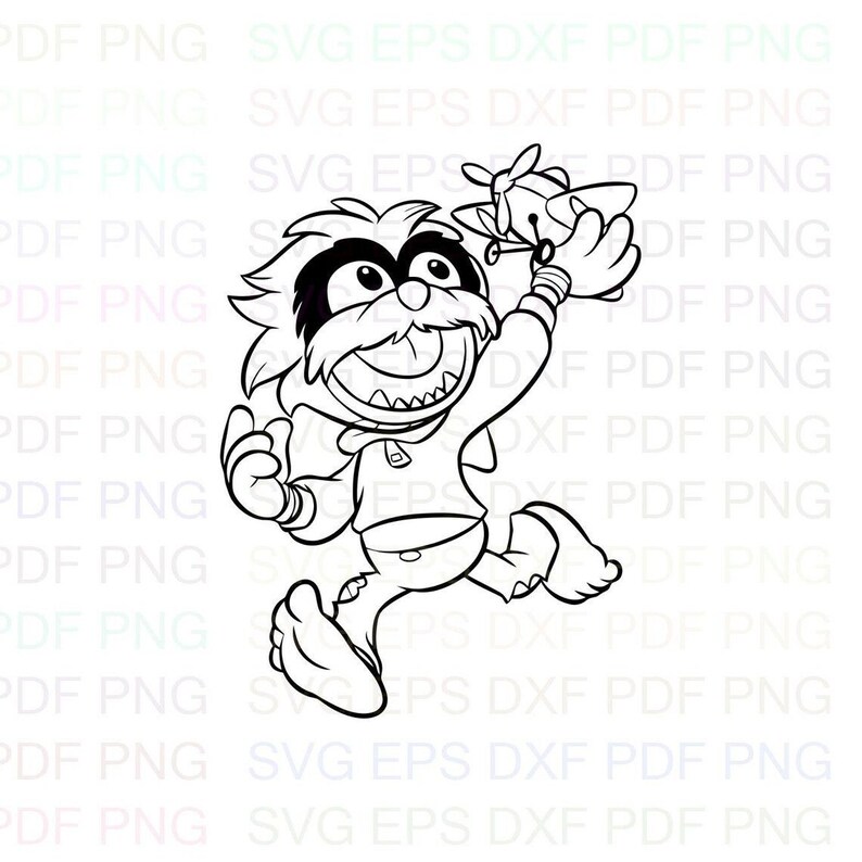 Animal_muppet_babies Svg Outline Dxf Eps Pdf Png, Cricut, Cutting File ...