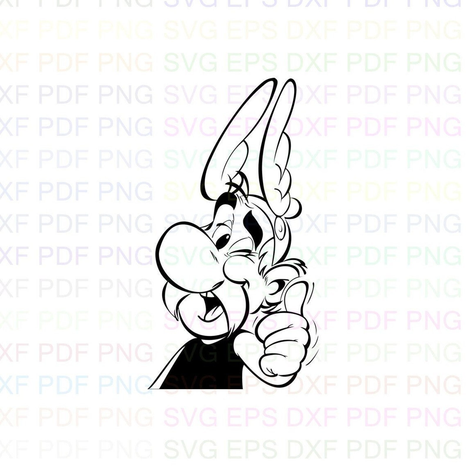 Asterix_0004 Svg Outline Dxf Eps Pdf Png, Cricut, Cutting File, Vector ...